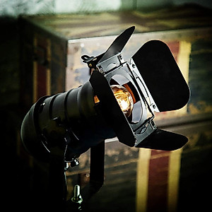 XIHOME Vintage Industrial Black Retro Tripod Adjustable Floor lamp Parking Light, 5 Meter Cable with Foot Switch Parking Light Tripod gooseneck for Living Room Bedroom Office bar Lighting (Pack of 2)