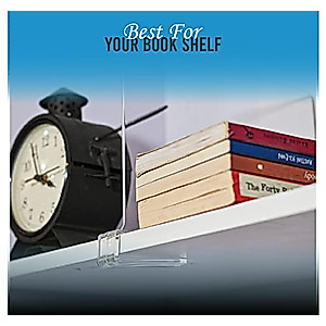 Decoile 8 PCS Clear Acrylic Shelf Dividers for Closet Organization, Closet Clothes dividers, Wood Shelves Organizer for Bedroom, Kitchen, Office, Cabinets and Bathroom.