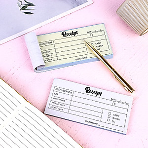 Ioffersuper 6 pcs Receipt Book,6 x 2.8 Inch, Carbon Duplicate Copies Receipt Book, Money/Rent Receipt Book, Cute Handheld Duplicate Copy Order Form for Craft Boutique Business (50 Sets per Book)