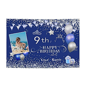 Custom Happy Birthday Banner Personalized Birthday Banner Sign With Photo/Name For Women Men Kid Birthday Party Indoor Outdoor Decorations Supplies 47x71inchs
