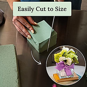 kedudes Premium Dry Floral Foam Blocks for Flower Arrangements Supplies, 6pk - Styrofoam Block for Artificial Flowers & Plant Decoration, Green Foam Bricks, Florist Foam Brick, Flower Foam Block Bulk