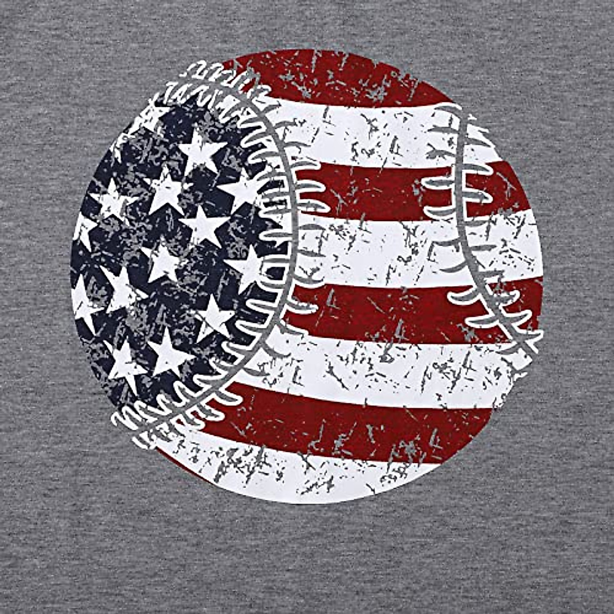 UNIQUEONE Women's American Flag Baseball Printed T-Shirt O-Neck Short Sleeve Causal Tops