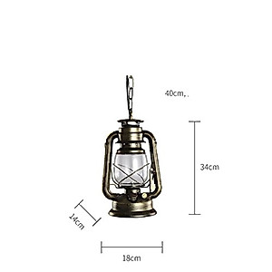 Retro Lanterne Pendant Lighting Metal Glass Shade Kerosene Ceiling Light Pendant Lamp