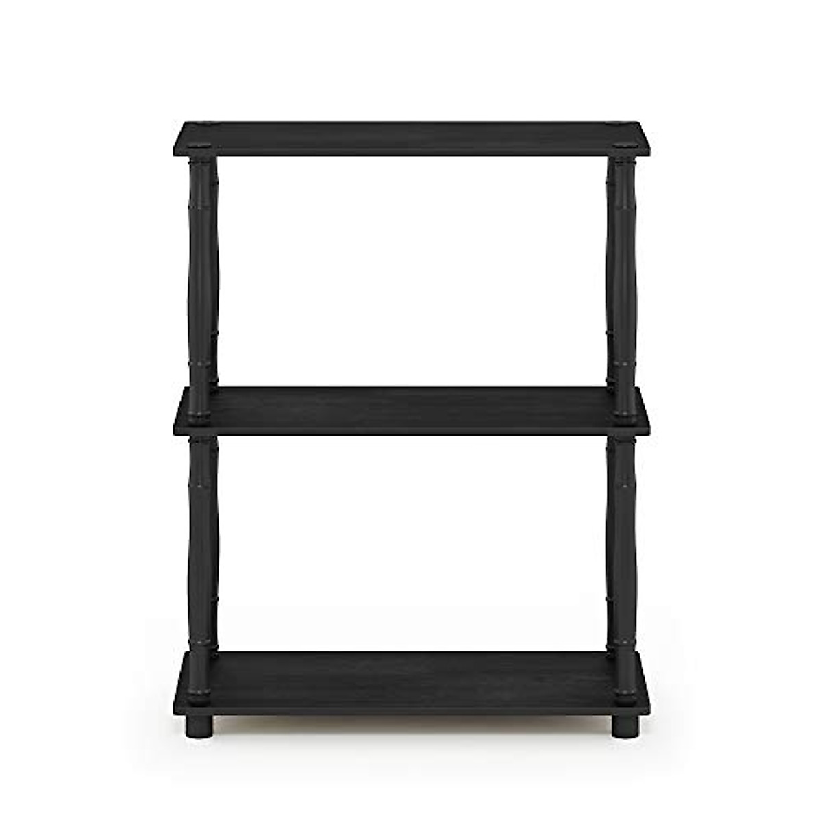Furinno Turn-N-Tube 3-Tier Compact Multipurpose Shelf Display Rack with Classic Tube, Americano/Black