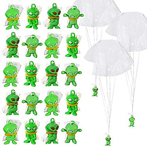ArtCreativity Alien Paratroopers with Parachutes, Bulk Pack of 144, Vinyl Parachute Toys, Durable Plastic Guys Playset, Fun Parachute Party Favors, Goody Bag Stuffers, for Boys and Girls