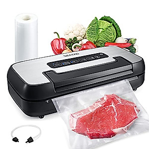SEATAO VH5156 Vacuum Sealer, Handle Lock Design, Over 200 Continuous Uses Without Overheating, 80kpa Multifunctional Commercial and Home Vacuum Food Sealer Vacuum Sealers with Built-In Roll Storage and Cutter Starter Kit