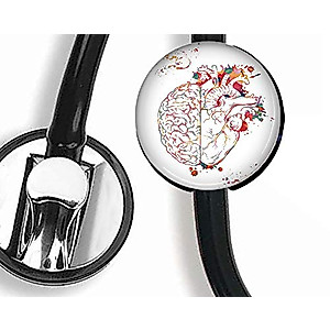 DuDu- Heart and Brain - Stethoscope Tag,Steth ID Tag,Nurse Badge