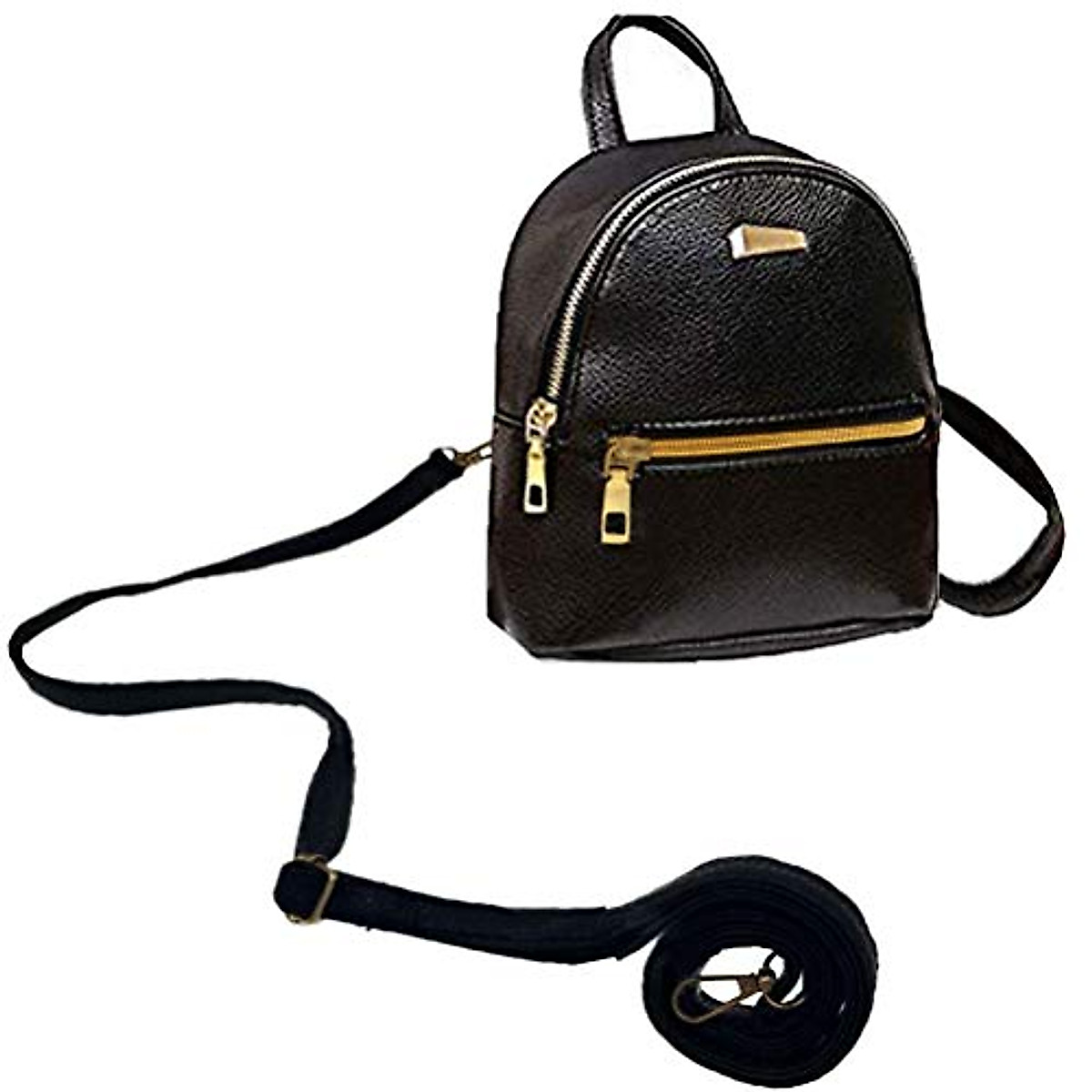 Donalworld Women Floral School Bag Travel Cute PU Leather Mini, Blak, Size Small