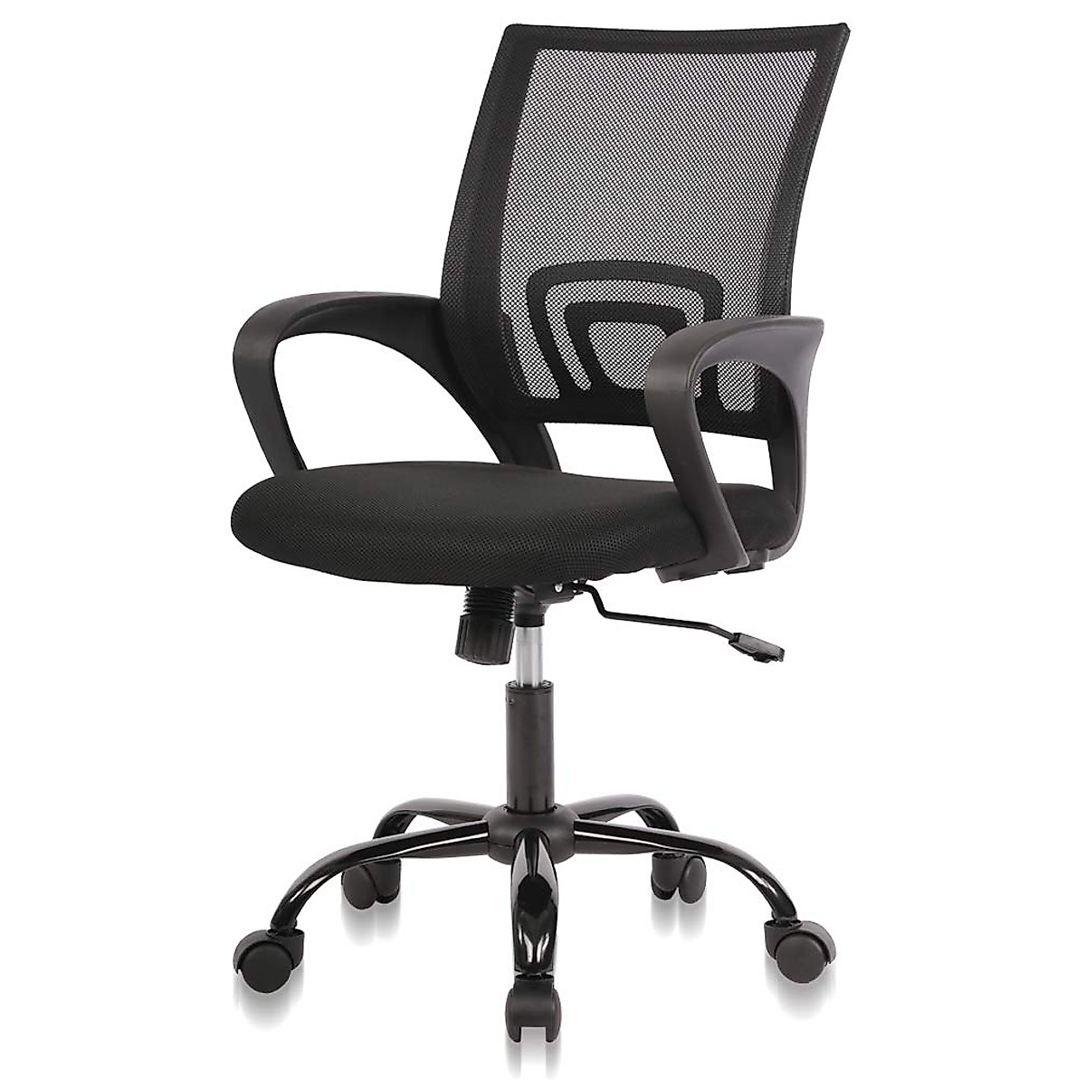 Simple Home Ergonomic Desk Office Chair Mesh Computer Chair, Lumbar Support Modern Executive Adjustable Stool Rolling Swivel Chair for Back Pain, Chic Modern Best Home Computer Office Chair - Black