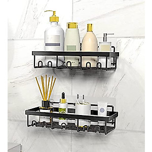2-pack shower caddy shower shelves, no drilling traceless adhesive bathroom storage organizer shelves for Bathroom Washroom Restroom Toilet Kitchen