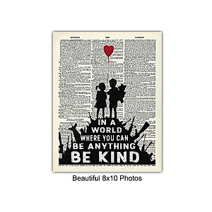 Banksy Wall Art Set - Inspirational Quotes Room Decor - Motivational Graffiti Street Art for Teens Bedroom, Living Room, Dorm - Set of 6-8x10 each Poster Picture Prints Home Decoration