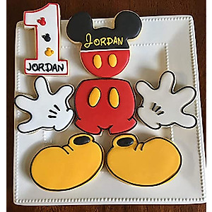 5PCS Mickey Mouse Cookie Cutters, Mickey Minne Mouse Shapes Themed Biscuits Molds Stainless Steel Metal Cutter for Kids Birthday Party Holidays Baby Shower