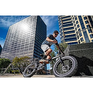 EMOJO Lynx Pro Sports 500W Folding Electric Road Bike for Adults 20 Inch Fat Tire Outdoor E Bike with Fenders 30 Miles 7 Speed Pedal Assist E Bicycle with 48V 10Ah Battery and LCD Display (White)