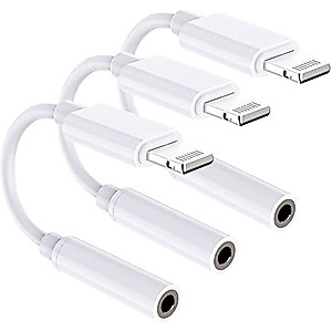 DESOFICON [Apple MFi Certified] Headphone Adapter for iPhone 14, 3 Pack Lightning to 3.5mm AUX Audio Stereo Earphone Connector for iPhone 14 Pro/13/12/11/XS/XR/X/iPad, Support Calling + Music Control