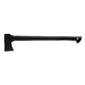 Fiskars Chopping Axe - 28" Shock Absorbing Handle and Low-Friction Steel Blade Coating - Wood Chopper Axe with Sheath - Ideal for Felling Trees - Black