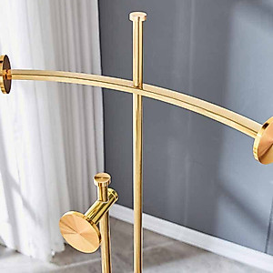 YASEZ Metal Furniture Standing Entrance Hall Floor Hanger Clothing Golden Hanger Clothing Wardrobe (Color : D, Size : As Shown)