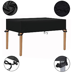 Ziewee Outdoor Coffee Table Cover Waterproof 48" L x 32" W x 12" H Rectangular Outdoor Table Cover Patio Furniture Cover for Dinning Furniture Picnic Coffee Tables Chairs and Sofas 120x80x30cm