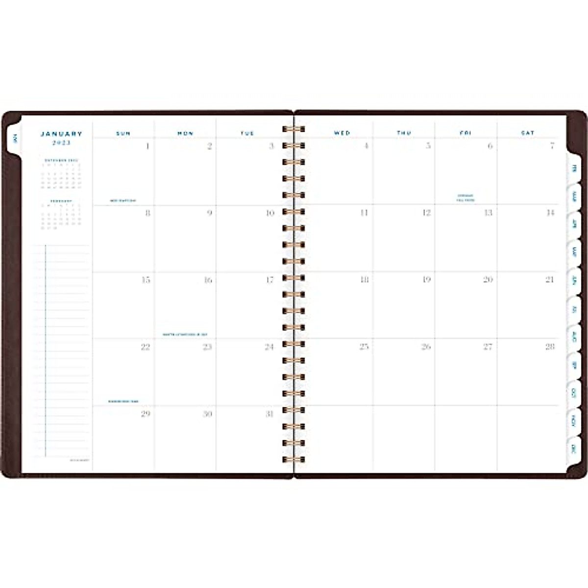 AT-A-GLANCE 2023 Weekly & Monthly Planner, 8-1/2" x 11", Large, Spiral Bound, Monthly Tabs, Pocket, Signature, Brown (YP90509)
