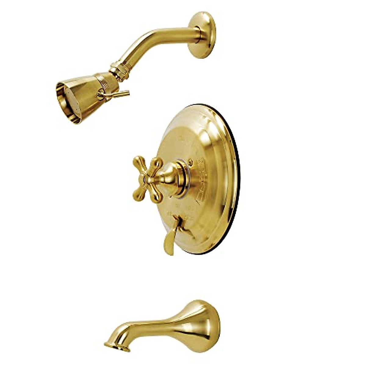 Kingston Brass KB36370AX Restoration Tub and Shower Faucet, Brushed Brass 7.13 x 7.5 x 4.94