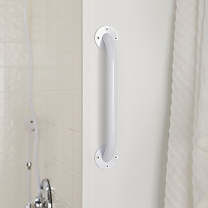 McKesson Grab Bar for Bathtub and Showers, Streel, White, 12 in L, 1 Count