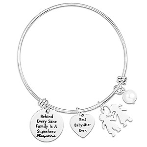 Kivosliviz Babysitter Gifts Bracelet for Women Female Best Babysitter Gift Ideas for Nanny or Caregiver Bracelets Jewelry Babysitters Bracelet