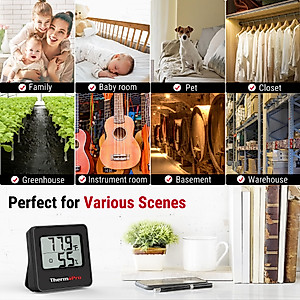 ThermoPro TP157 Hygrometer Indoor Thermometer for Home, Room Thermometer Humidity Meter with Accurate Temperature Humidity Sensor for Greenhouse Baby Room Office-1 Pack