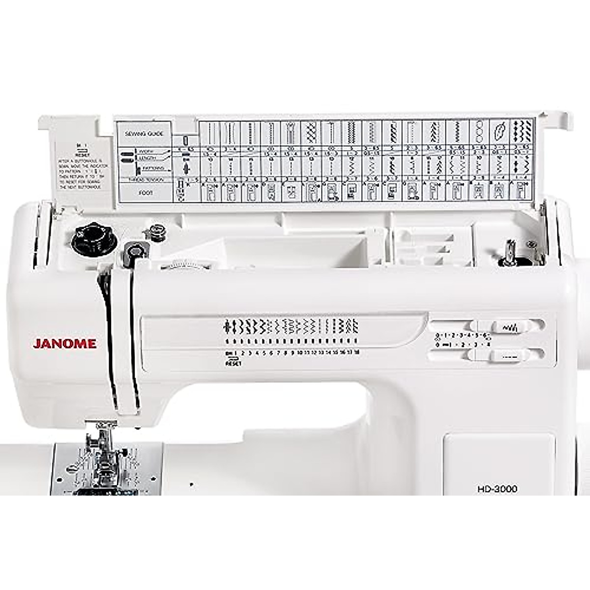 Janome HD3000 Heavy-Duty Sewing Machine with 18 Built-in Stitches + Hard Case