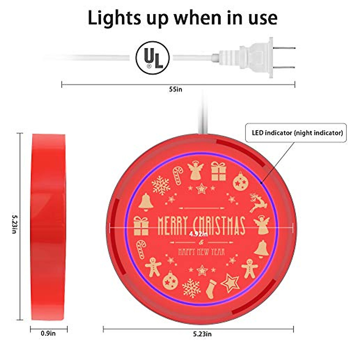 LUMINOUS MUG WARMER Red Coffee Mug Warmer, small, ARed-Christmas