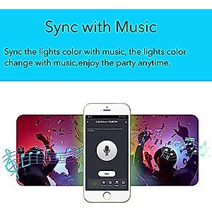 Smart Light Strip Uner Cabinet Lighting RGB Muti-Color Strips Light for Child Bed Room,Gaming,Movie Night,Sideboard Ambient Lighting Decor,Works with Alexa,Google Home Voice Speaker,Phone App,6pcs
