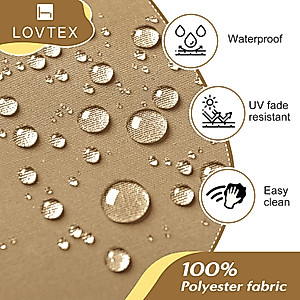 LOVTEX Outdoor Chair Cushions Set of 4, Outdoor Patio Chair Cushions with Ties,Waterproof Chair Cushions for Outdoor Furniture, 18.5 x 16 x 3 inch, Khaki