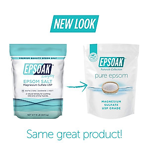Epsoak Epsom Salt 19 lb. Magnesium Sulfate USP. (Qty. 1 x 19lb. Bags) Resealable Epsom Salt Bulk Bags Unscented, Made in The USA, Cruelty-Free Certified