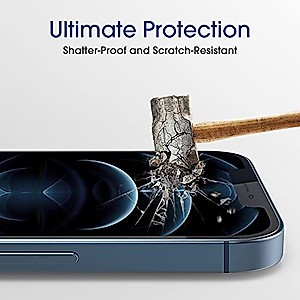 amFilm OneTouch Screen Protector for iPhone 12 Pro Max (6.7", 2020) with Easy Installation Kit, Tempered Glass, 2 Pack