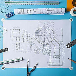 Mr. Pen Triangular, Architectural, Aluminum Scale Ruler for Blueprint, Drafting, Color-Coded, 12 Inches