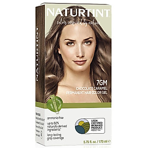 Naturtint 7GM Chocolate Caramel Permanent Hair Color (Pack of 1), Ammonia Free, Vegan, Cruelty Free, up to 100% Gray Coverage, Long Lasting Results (Packaging may vary)