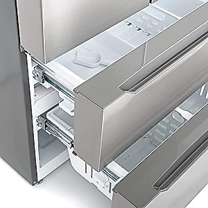 SMETA Refrigerator French Door with Ice Maker for Kitchen 36'' Inch Stainless Steel Counter Depth Full Size Refrigerators Fridge Bottom Freezer Cooling 22.5 Cu.Ft Double Door Fridgerator Freezer Home Use 23 CU FT