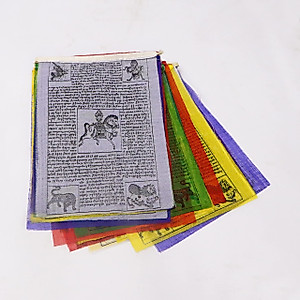 Cosynee Handmade Tibetan Buddhist Prayer Flag, Handmade Tibetan Affirmation Prayer Flags, Himalayan Flags (set of 2)