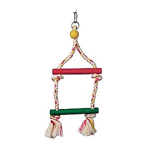 Living World Junglewood 2-Step Rope Ladder, Small, 6 Inches x 14 Inches