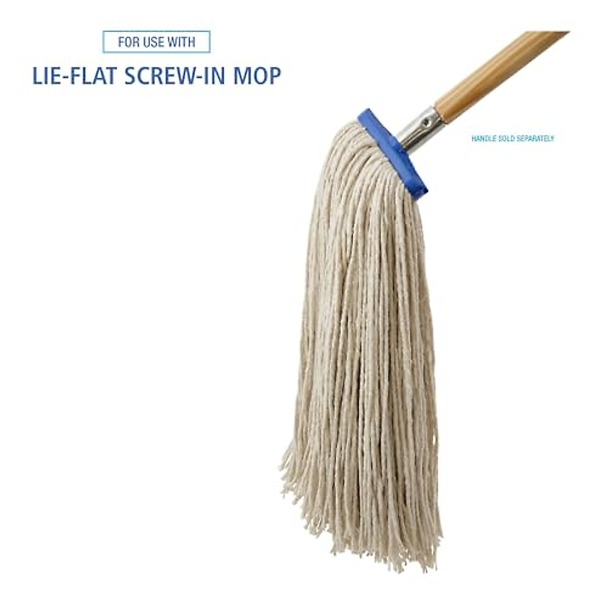 Boardwalk BWK720C 20 oz. Economical Lie-Flat Cotton Fiber Mop Head - White (12/Carton)