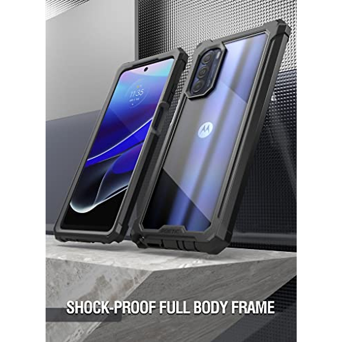 Poetic Guardian Case Designed for Motorola Moto G Stylus 5G (2022) Model #: XT2215, [6FT Mil-Grade Drop Tested], Full-Body Hybrid Shockproof Bumper Cover with Built-in Screen Protector, Black