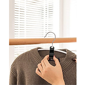 100 Pcs Clothes Hanger Connector Hooks, Wardrobe Hanger Extender Clips, Cascading Connection Hooks for Clothes Cabinet Closet Organizer Space Savers Outfit Hangers Accessory, Black