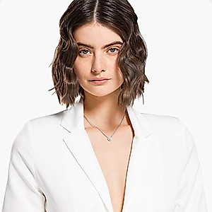 Swarovski Una Angelic Pendant with Circular Clear Crystal and Clear Crystal Pavé on a Rhodium Plated Chain