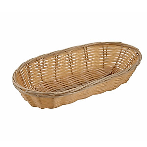 Winco Oblong Woven Basket, 9-Inch by 4.25-Inch by 2-Inch, Natural, Pack of 12