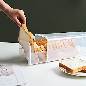 HZPOINTONE Bread Container, Plastic Bread Box with Airtight Lid & Tray, Fresh Bread Storage Container, Sandwich Bread Keeper, Loaf Bread Saver, Bread Storage for Homemade Bread, BPA FREE