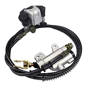 WPHMOTO Rear Axle Shaft Kit with 4.10-6 Front/Rear Wheels Tires Rims Brake Assembly and Chain & Sprocket & Steering Knuckle Kit for Go Kart Quad Trike Drift Bikes