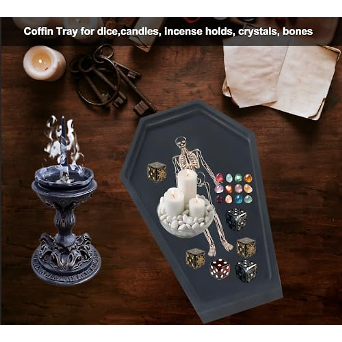 Goth Charcuterie Boards - Coffin Tray Skeleton for Horror Party - Coffin Serving Tray Food Decor - Gothic Kitchen Accessories Cheese Platter Tray