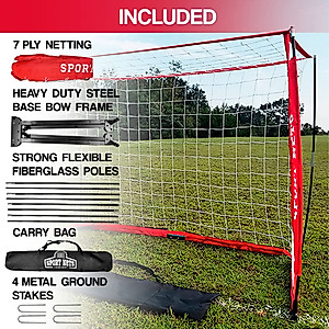 Full Size Soccer Goals for Backyard (14x7) with Carry Bag, Quick Set Up and Take Down - Strong 7 Ply Net, Built to Handle Powerful Shots - Develop Advanced Soccer Techniques and Finishing Moves
