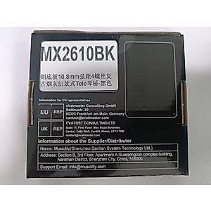 Musiclily Pro 54mm Vintage Telecaster Bridge with Barrel Brass 3-Saddle for Squier and Import Tele Style Electric Guitar, Black