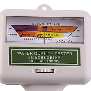 Water Quality Tester, Portable Digital Water PH Tester Level Meter Water Quality Analysis Checker for Drinking Water Swimming Pool Spa Water (1.2 to1.7 ppm, PH 7.2 to 7.8)