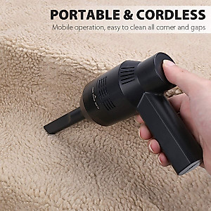 Honlibey New Cordless Mini Computer Vacuum, Portable Vacuum Cleaner Car Vacuum Dust Kit - Cleaning Dust, Hairs, Crumbs, Scraps, Ash for Laptop, Keyboard, Computer,Car, Pet House, Sewing Machine