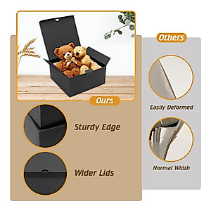 opaprain 10 Pack of 8x8x4 inch Black Gift Box with Lid, Recyclable Paper Suitable for Wedding, Festivals, Gifts, Graduation, Birthday